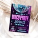 Disco Birthday Party Invitation Neon Glow in the Dark Disco Ball ...