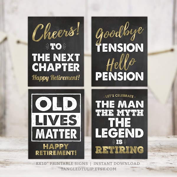 Gold and Black Retirement Decorations - Etsy