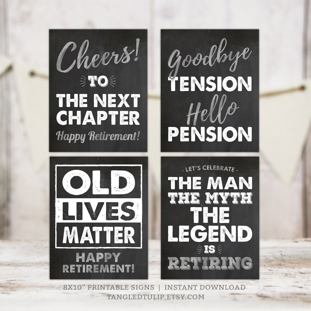 Retirement Party Signs Retiring Celebration PRINTABLE Decorations ...