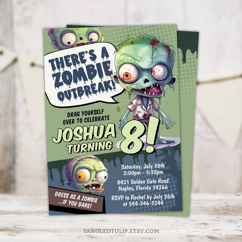Zombie Invitation - Etsy