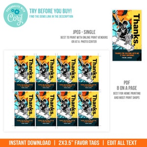 Skateboard Party Tags for a Boy Skateboarding Birthday. Editable ...