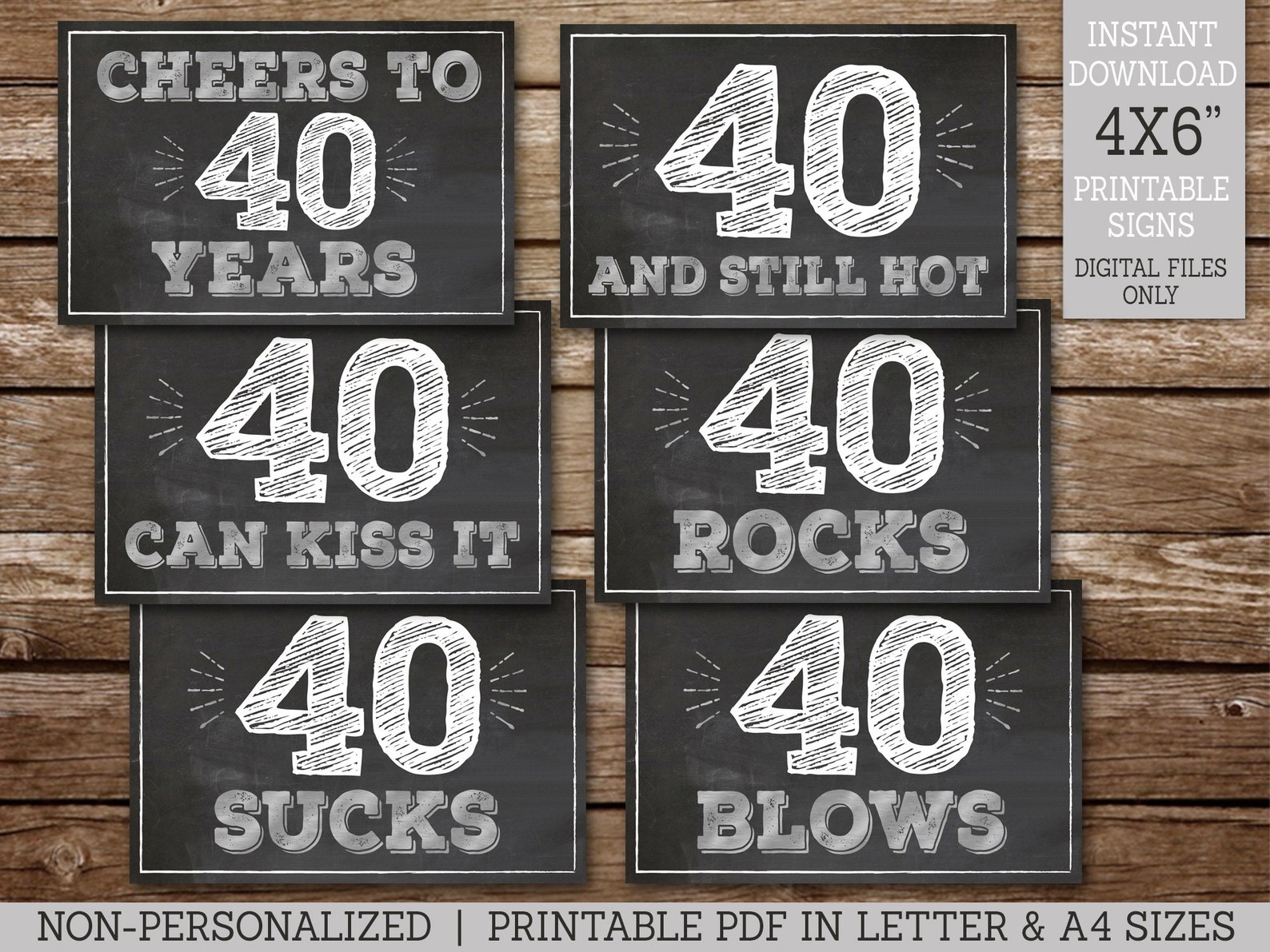 40th Birthday Signs 40 Sucks 40 Rocks 40 Blows 40 Can Kiss - Etsy