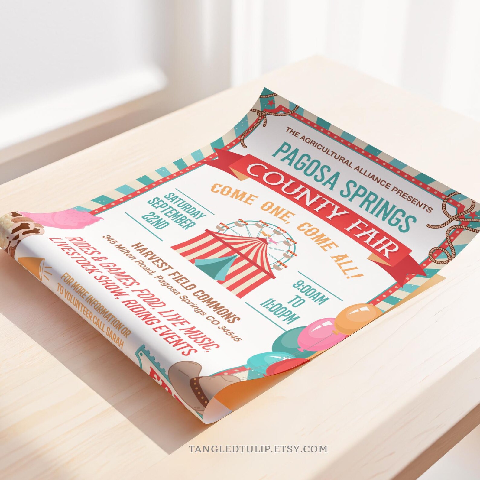 County Fair Flyer | Community Fun Fair Event Poster | Printable ...
