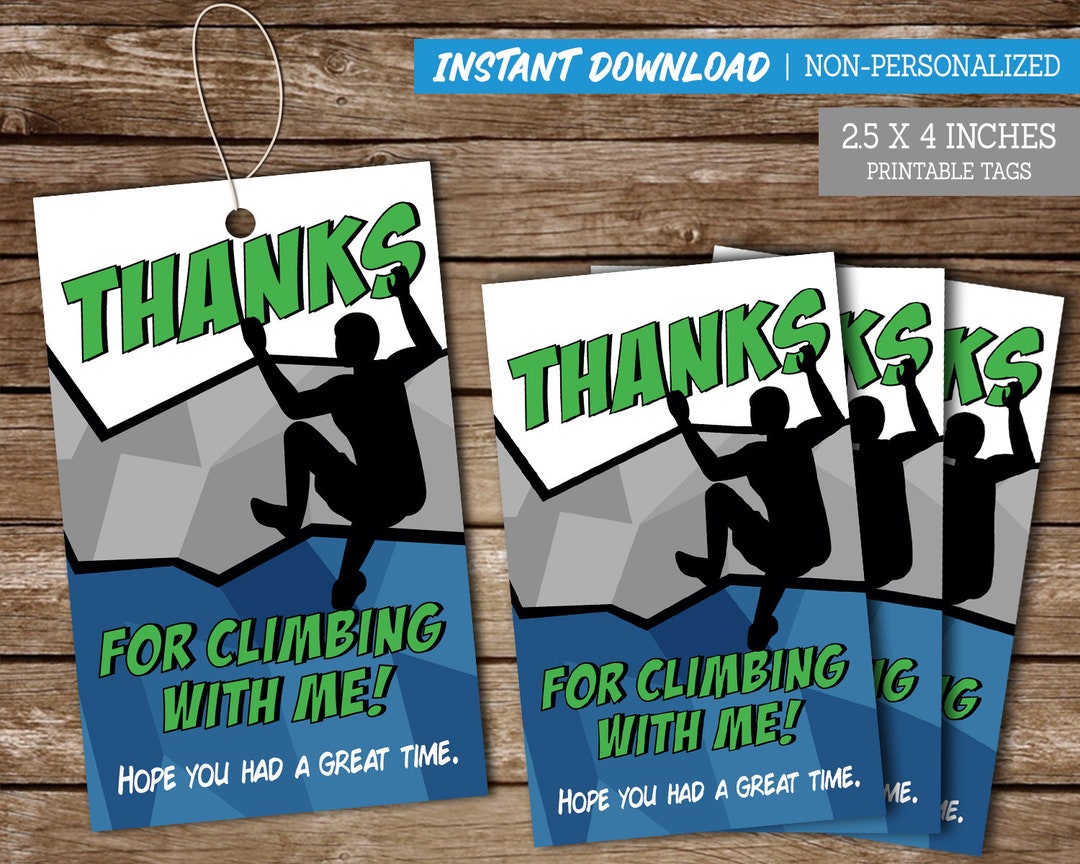 Climbing Party Favor Tags Boy Indoor Rock Climb Birthday - Etsy
