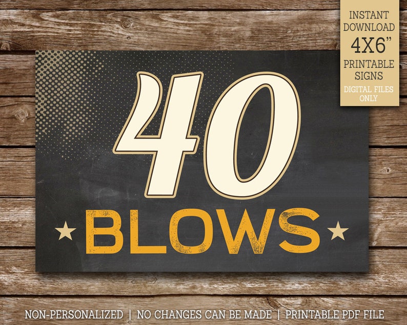 40th Birthday Signs 40 Sucks 40 Rocks 40 Blows 40 Can Kiss - Etsy