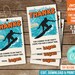 Surfing Birthday Thank You Tags Surf Party Favor Tag Boy Editable Beach ...