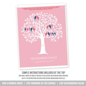 Family Tree Template, Christmas Gift for Mom or Grandma, Editable DIY ...