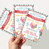 Editable Carnival Flyer Template School Invitation Fundraiser Instant ...