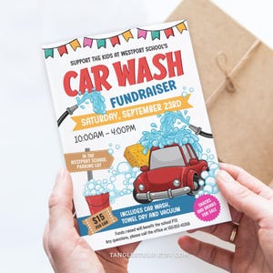 Car Wash Fundraiser Flyer | School & Community Car Wash Poster ...