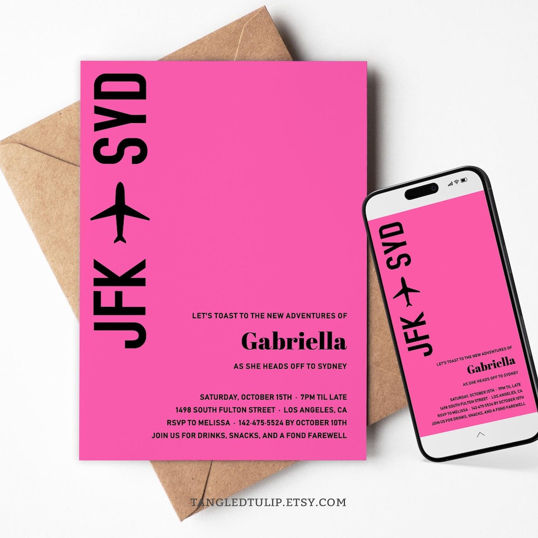 Editable Moving Party Invitation, Minimalist Farewell Party Invite ...