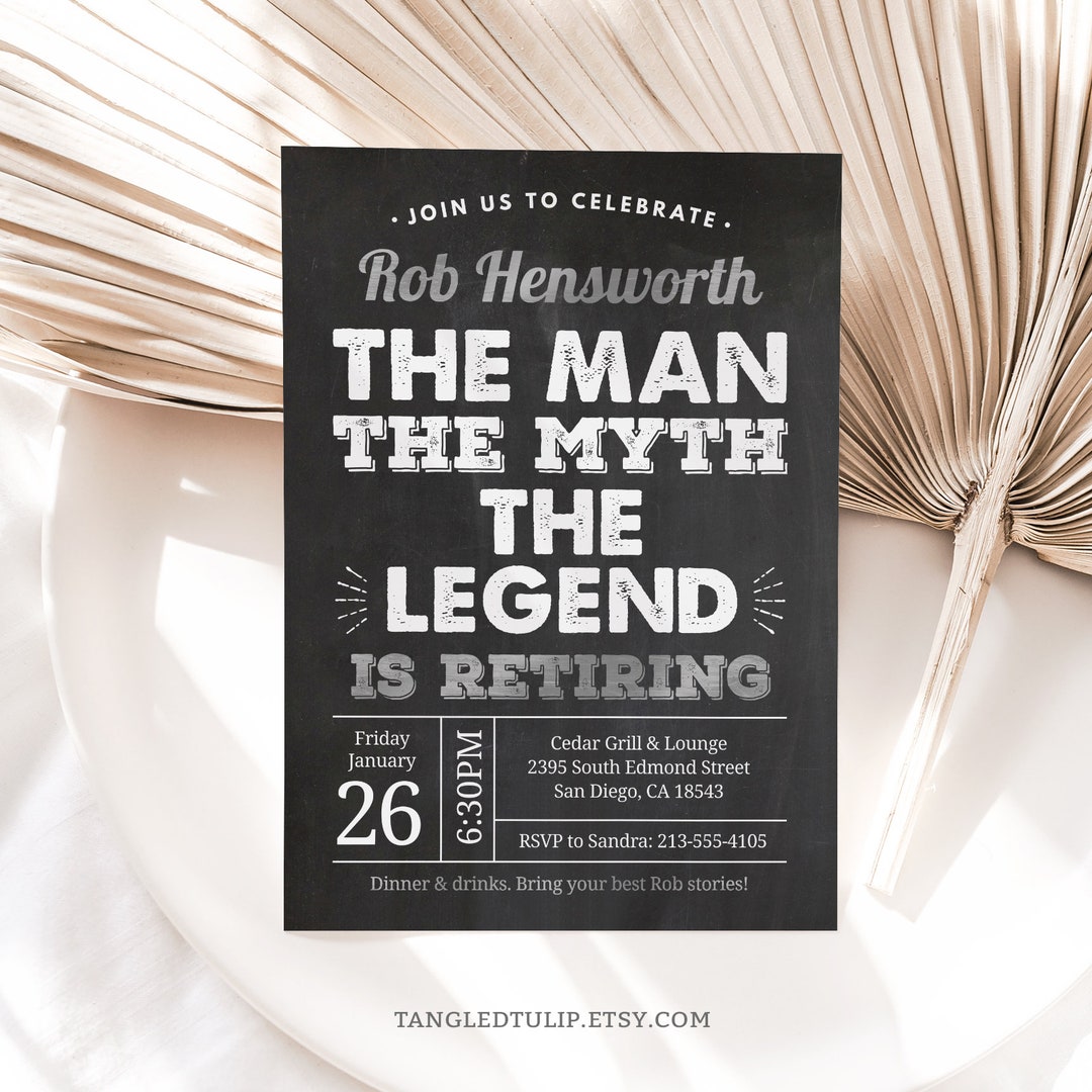 Legend Retirement Invitation | Silver Myth Legend Retirement Party ...