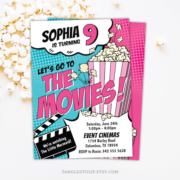 Popcorn Invitation - Etsy