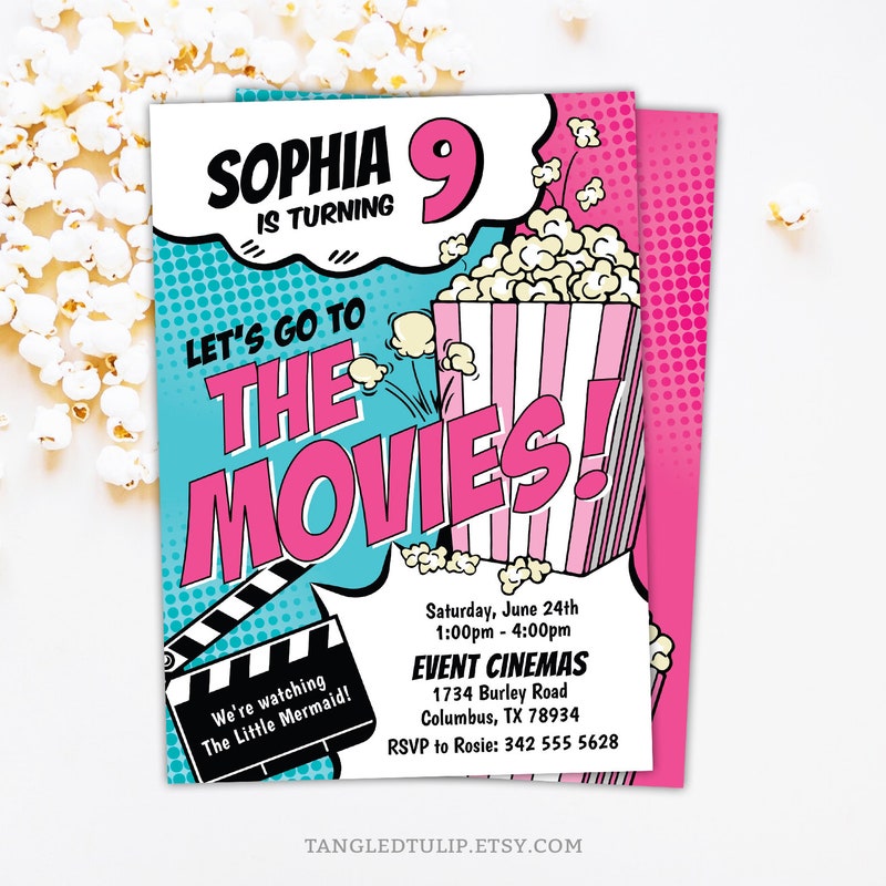 Popcorn Invitation - Etsy