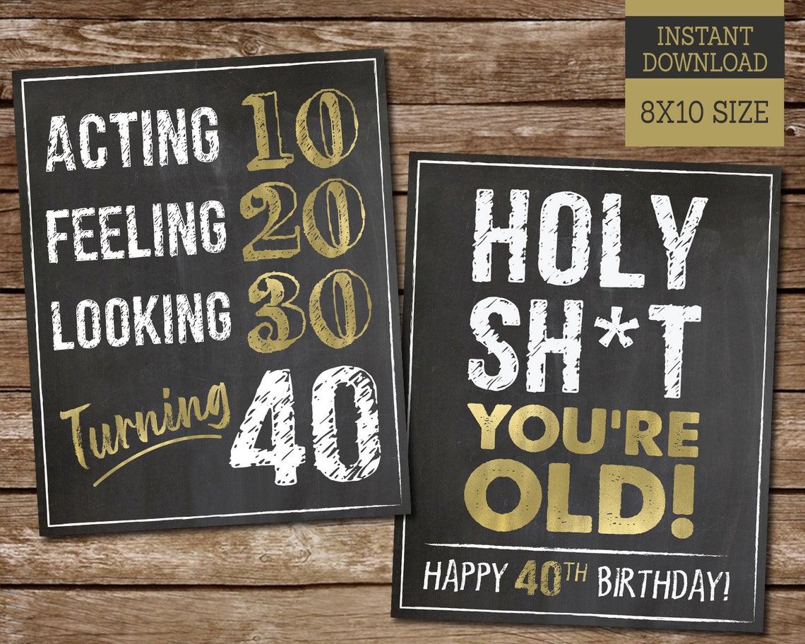40th Birthday Sign Pack 40th Birthday PRINTABLE Signs Cheers - Etsy