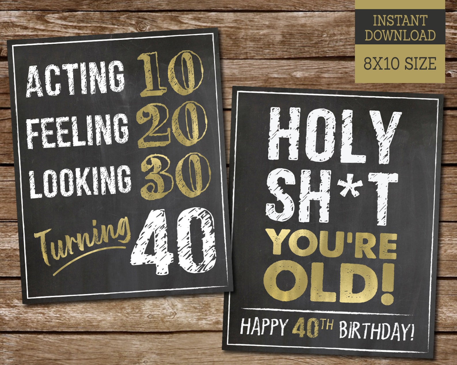 40th Birthday Sign Pack 40th Birthday PRINTABLE Signs Cheers - Etsy