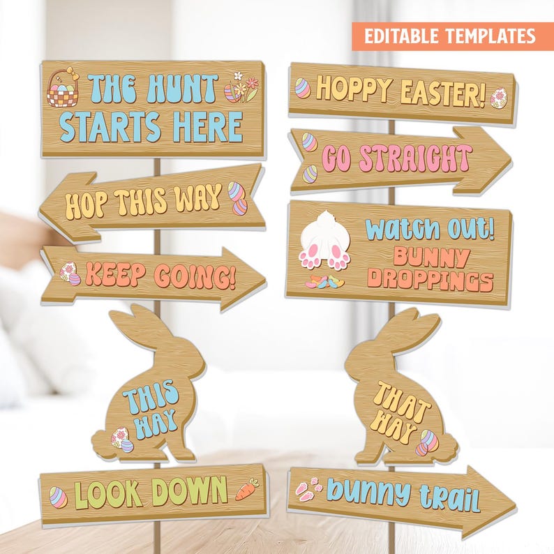 Easter Egg Hunt Signs | Directional Egg Hunt Signs | Easter Hunt Arrows ...