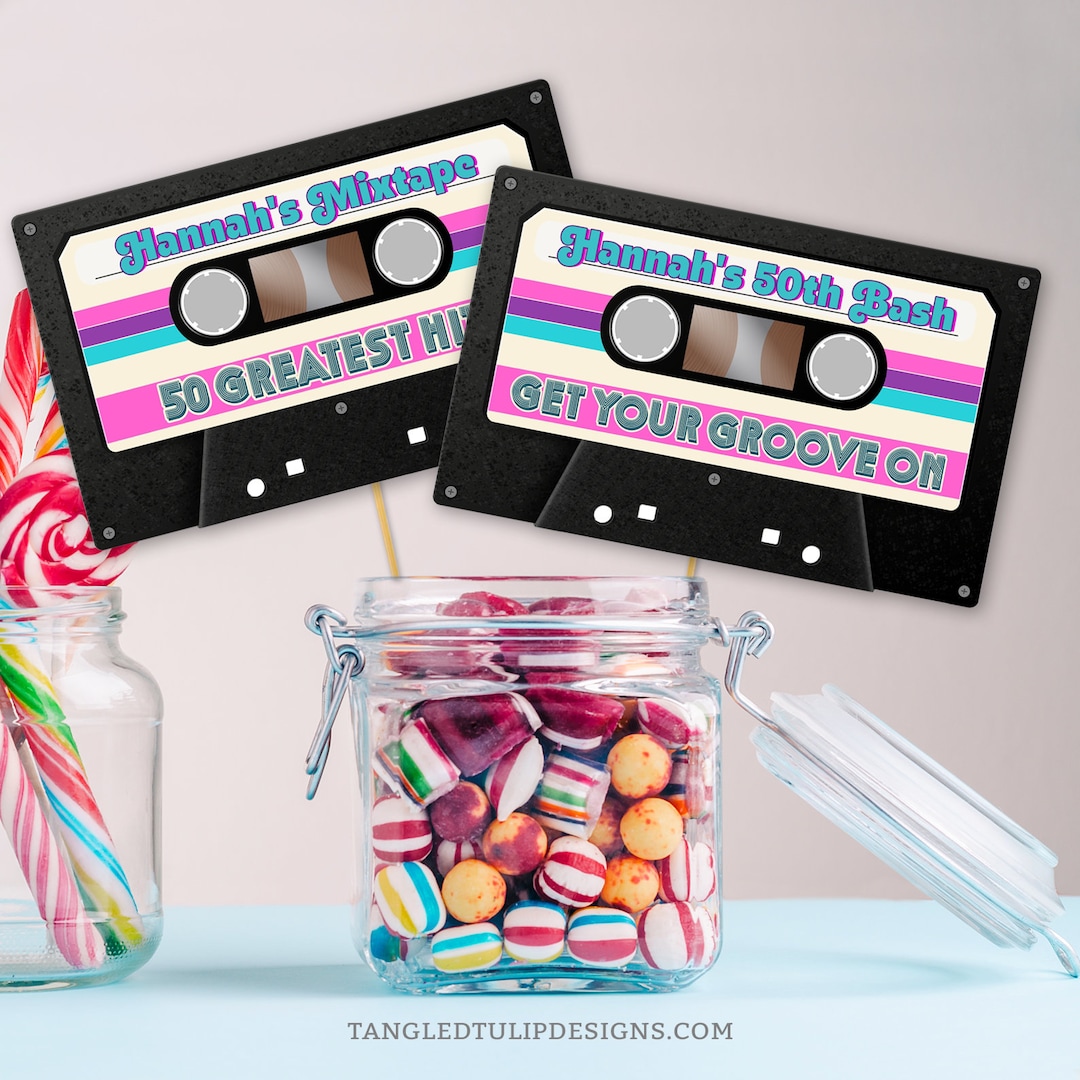 Editable Cassette Tape Sign, 80s Party Mixtape Signs, Woman 80s Party ...