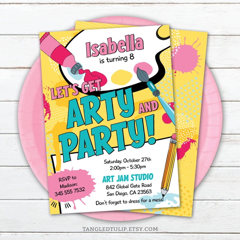 Art Party Invitation - Etsy