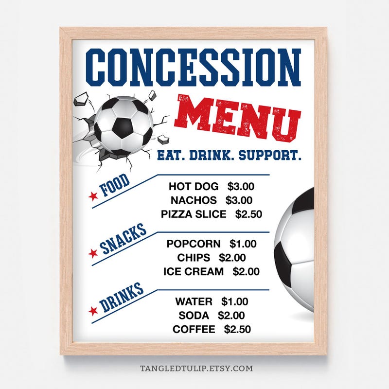 Concession Price List Template - Etsy