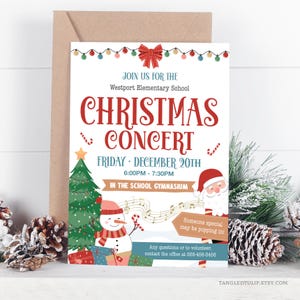 Christmas Concert Invitation and Poster: Editable School Christmas ...