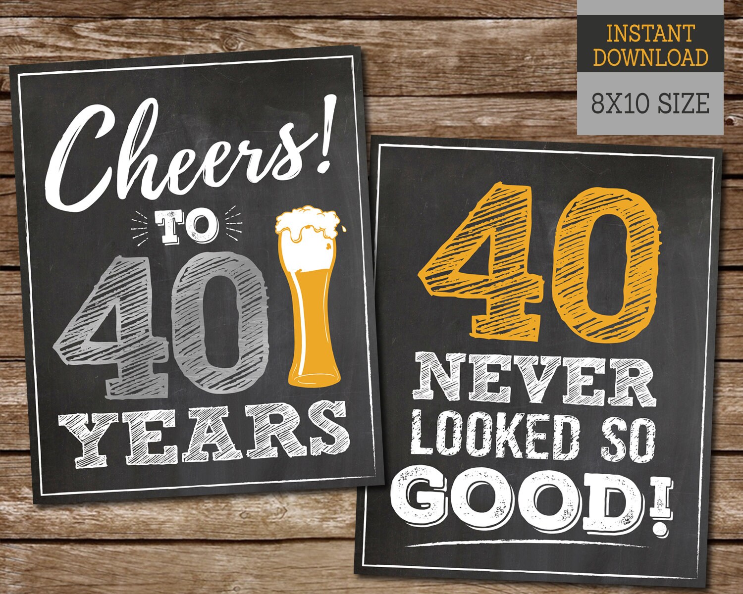 40th Birthday Sign Pack 40th Birthday PRINTABLE Signs Cheers - Etsy UK