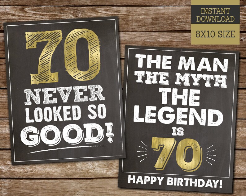 70th Birthday Sign Pack 70th Birthday PRINTABLE Signs 70 - Etsy