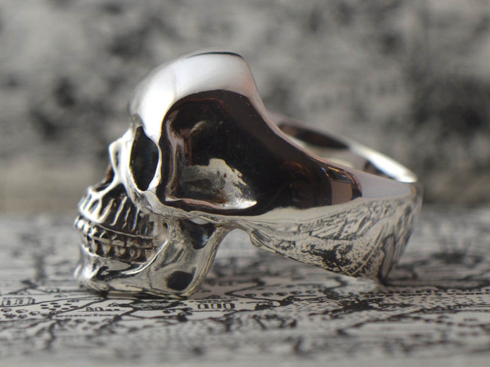 Sterling Silver Skull Ring. Full Skull Ring for Men. Sterling - Etsy