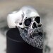 Sterling Silver Bearded Skull Ring. Bespoken Skull Ring. Skull Beard ...