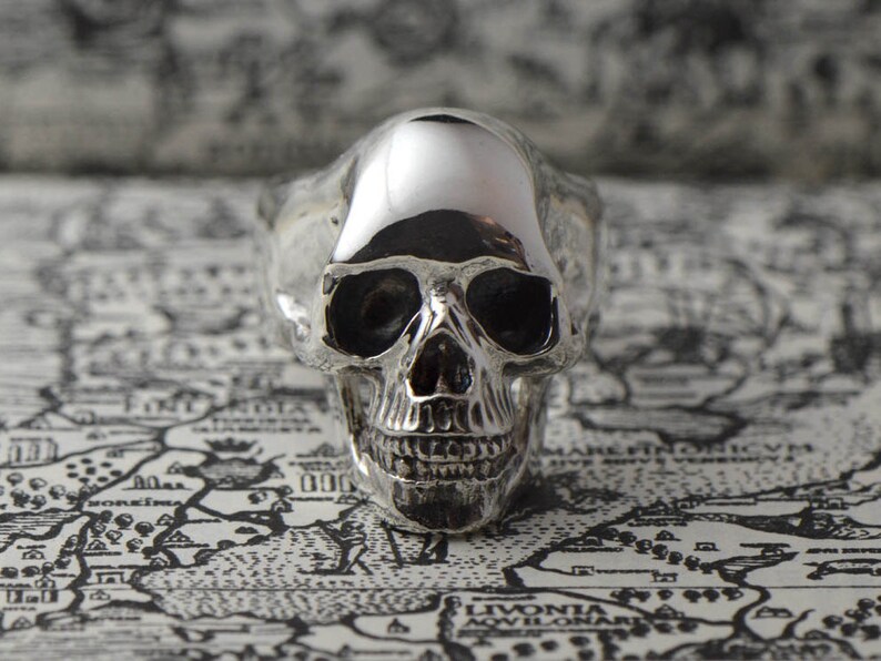 Sterling Silver Skull Ring. Full Skull Ring for Men. Sterling - Etsy
