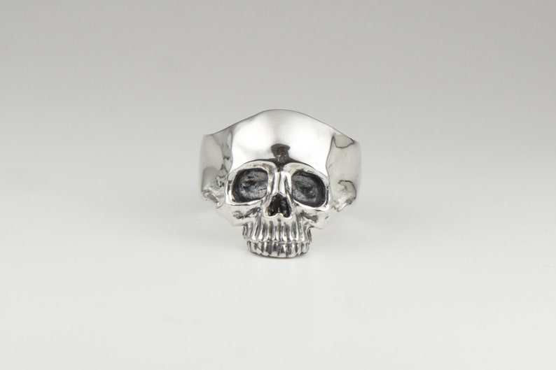 Compact Size Skull Ring. Half Skull Ring Band. Sterling Skull - Etsy