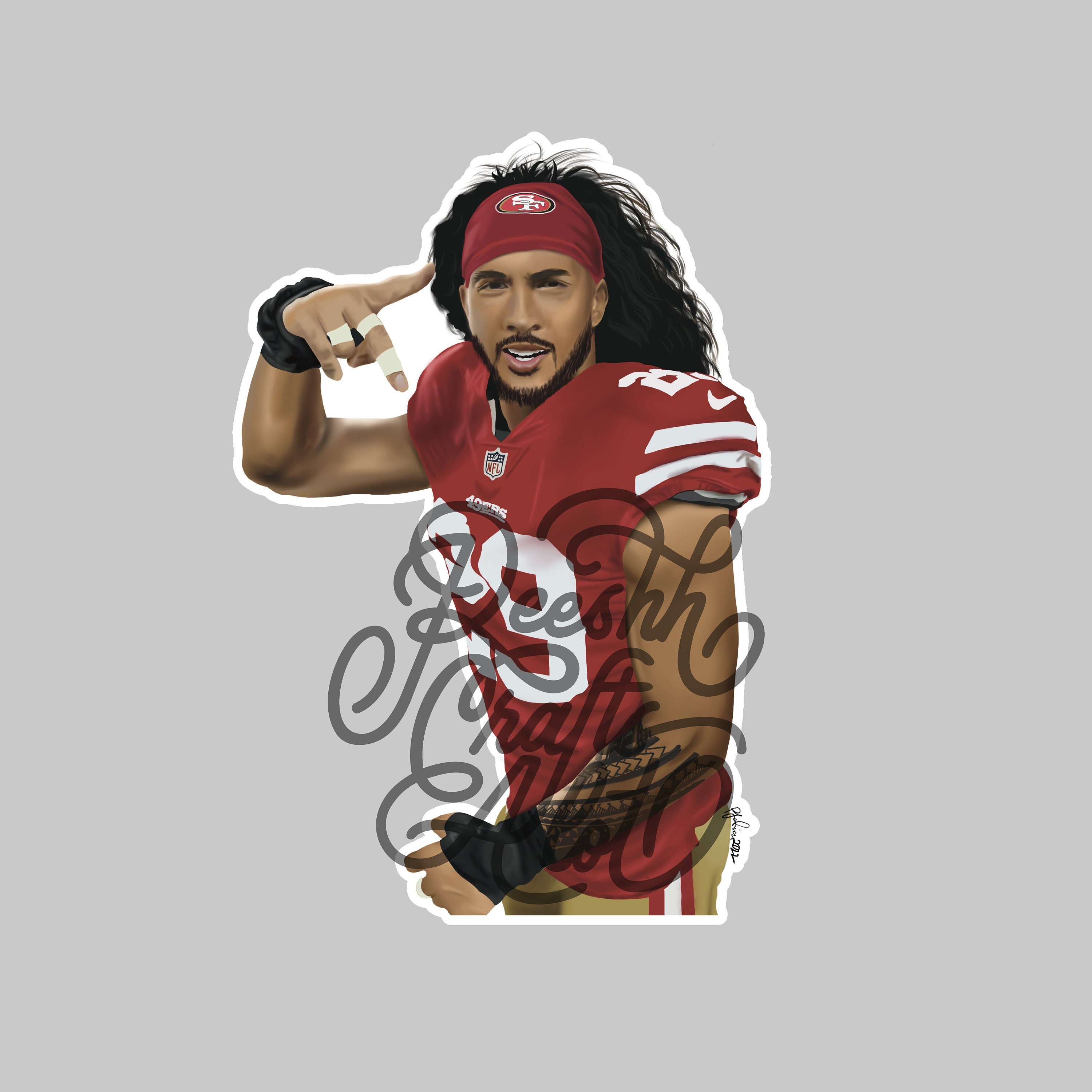 Talanoa Hufanga Waterproof Sticker San Francisco 49ers - Etsy