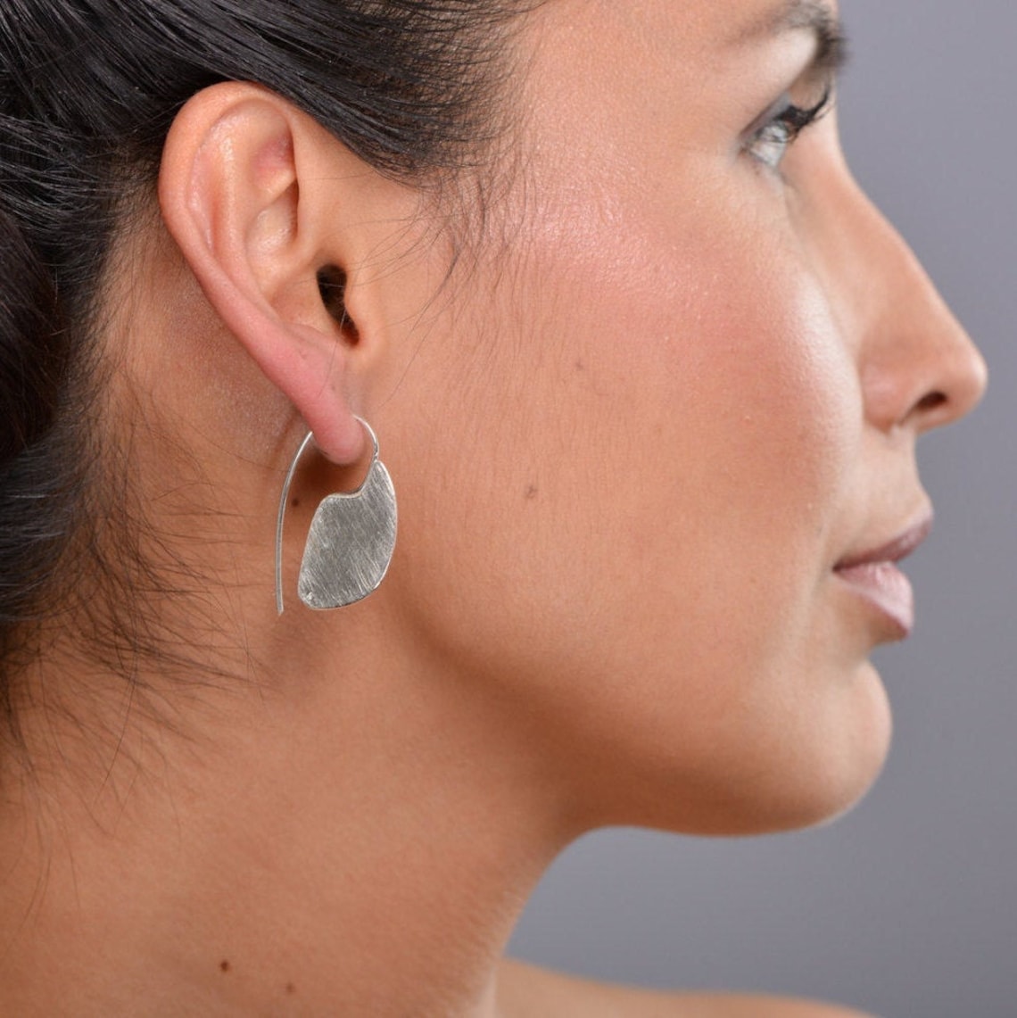 Large Sterling Silver Modern Ulu Earrings royal Worthy - Etsy