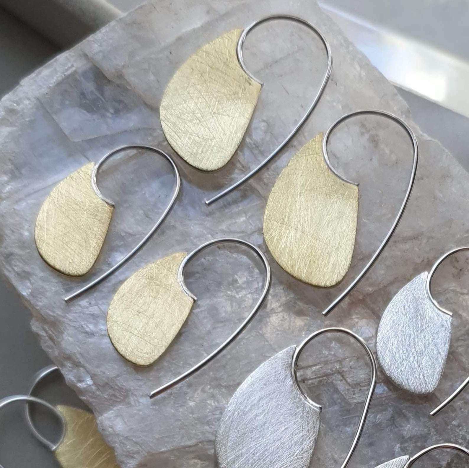 Large Sterling Silver Modern Ulu Earrings royal Worthy - Etsy