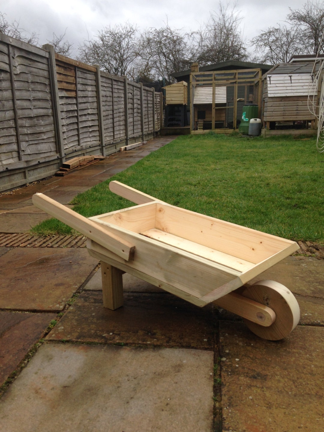 Wooden Wheelbarrow - Etsy UK