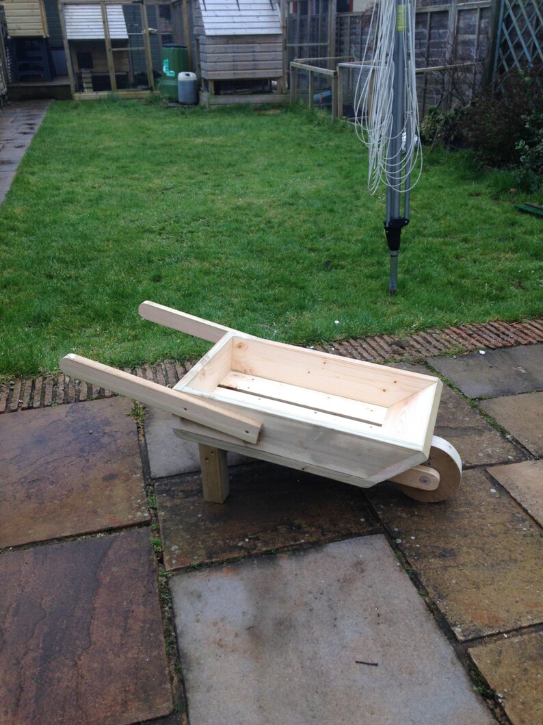 Wooden Wheelbarrow - Etsy UK