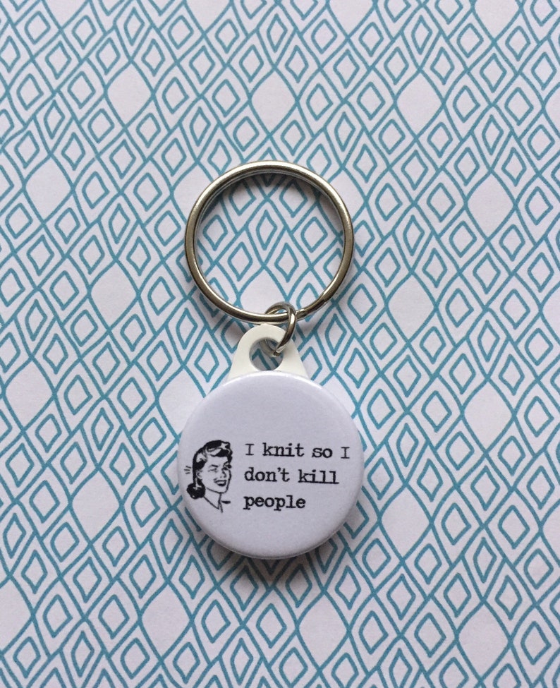 Knitting Keyring Knit Keychain Key Fob 25mm Gift for | Etsy UK