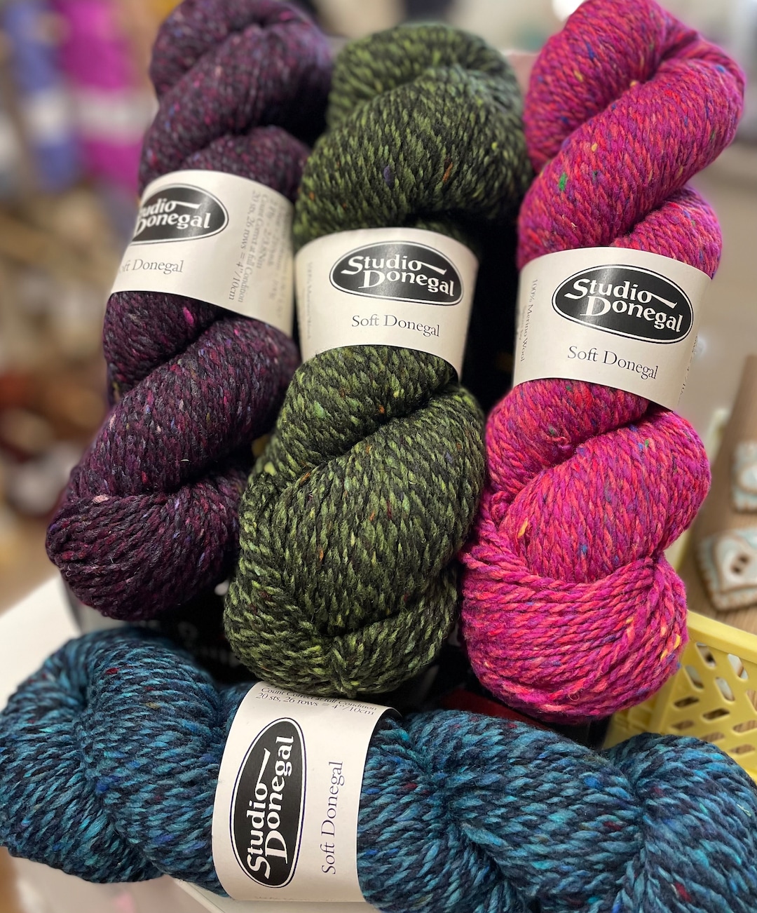 Studio Donegal, Soft Donegal Marls Yarn, Aran, Worsted, 100g/3.5oz ...