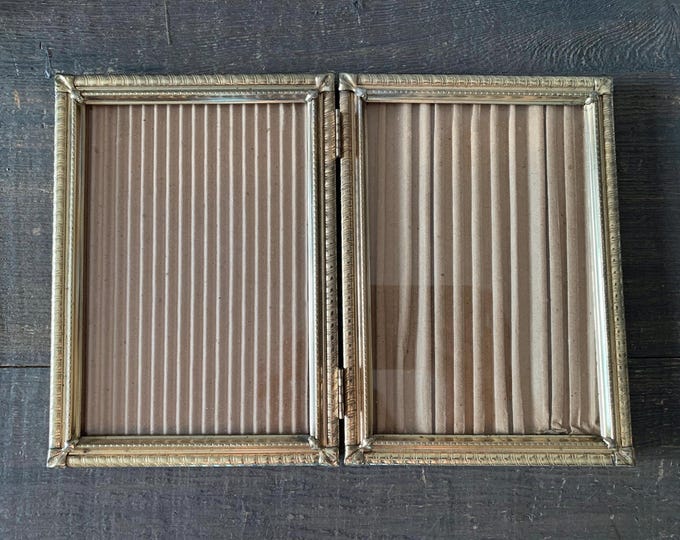 5 X 7 Double Frame Vintage Metal Folding Picture Frame Rectangle ...