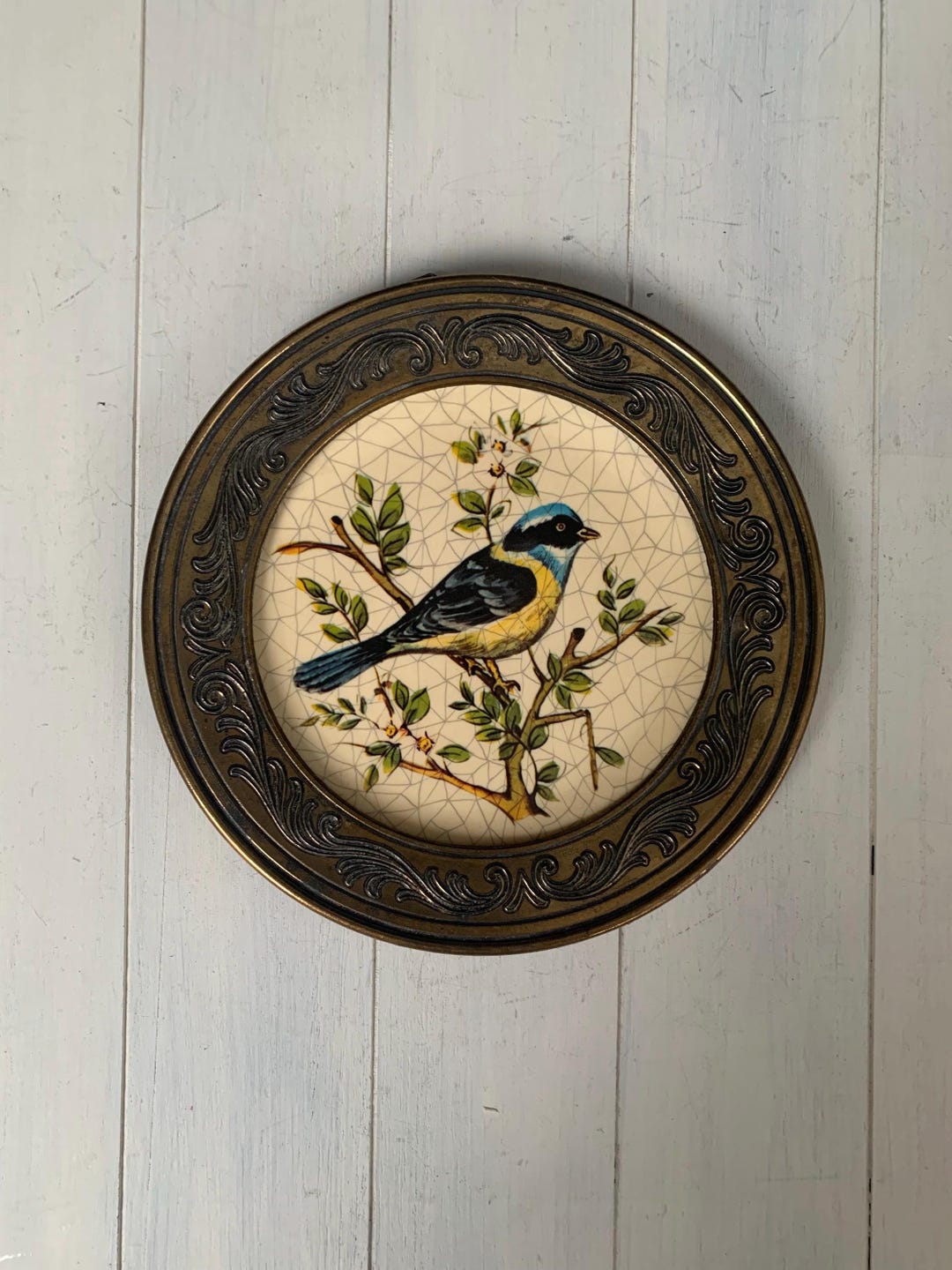 Vintage Wall Plate Blue Bird Mid Century Art Decoration Home Cottage ...