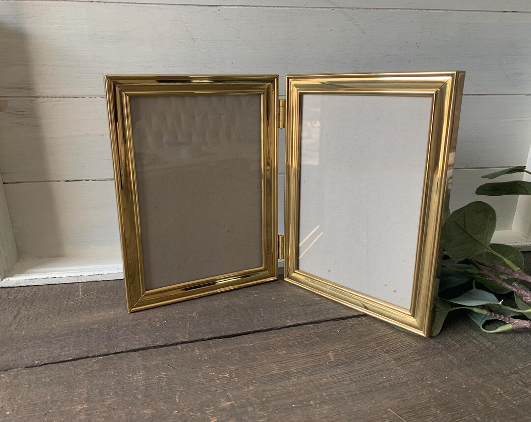 5 X 7 Double Frame Vintage Metal Folding Picture Frame Rectangle ...