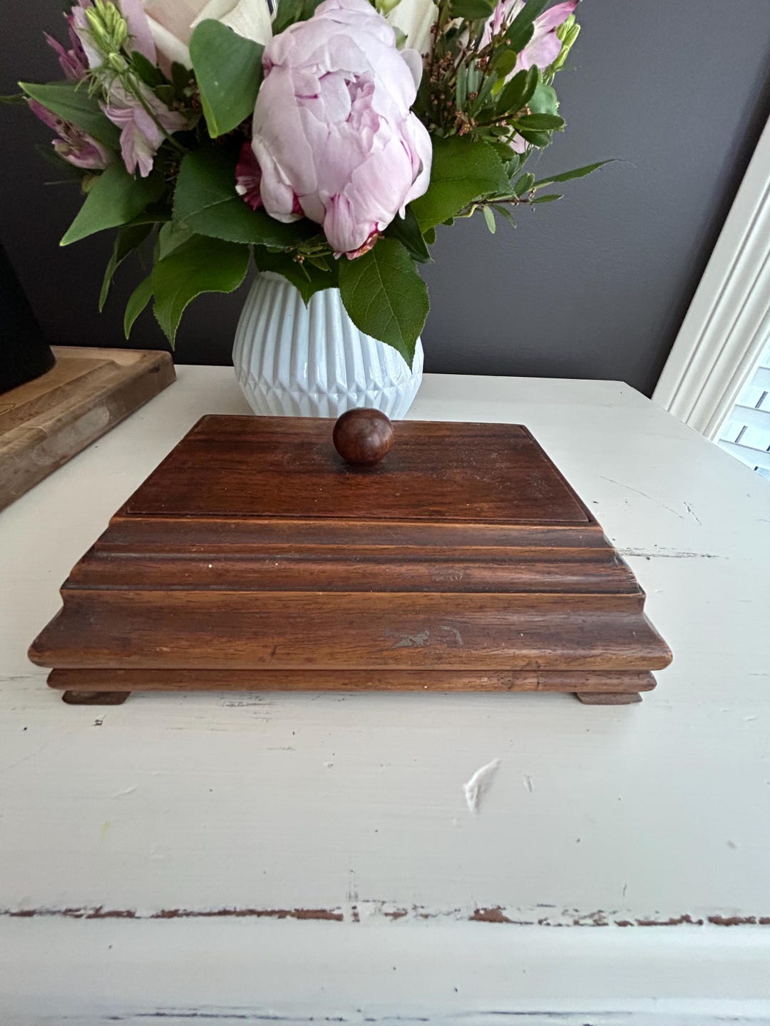 Vintage Box With Lid, Vintage Carved Wood Box - Etsy