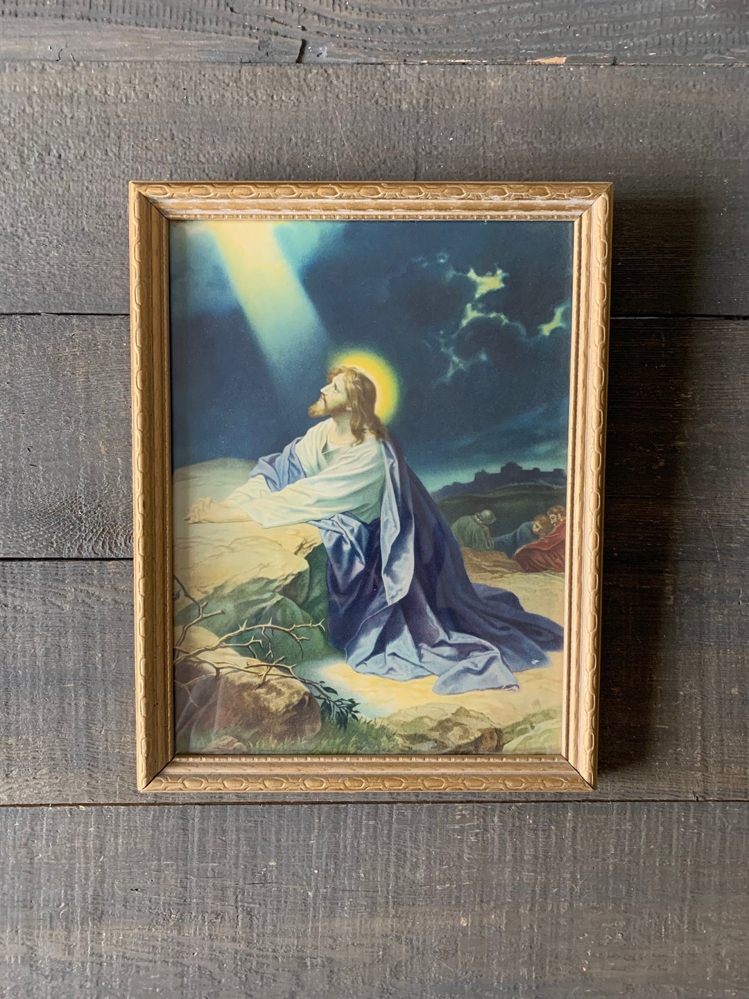 Vintage Framed Religious Art, Wood Frame, Vintage Frame 9 X 11 - Etsy
