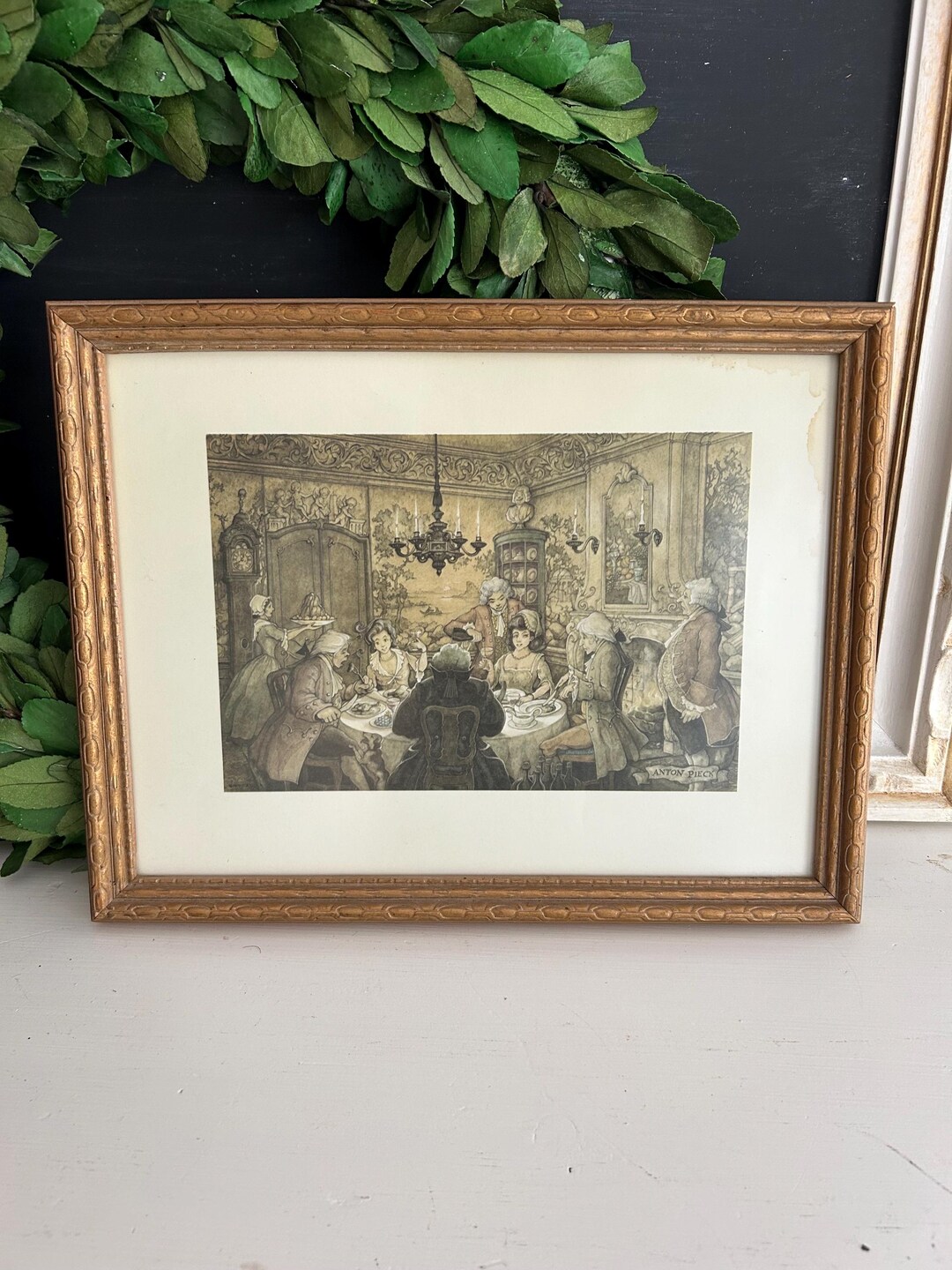 Vintage English Print in Gold Frame - Wall Decor - Etsy