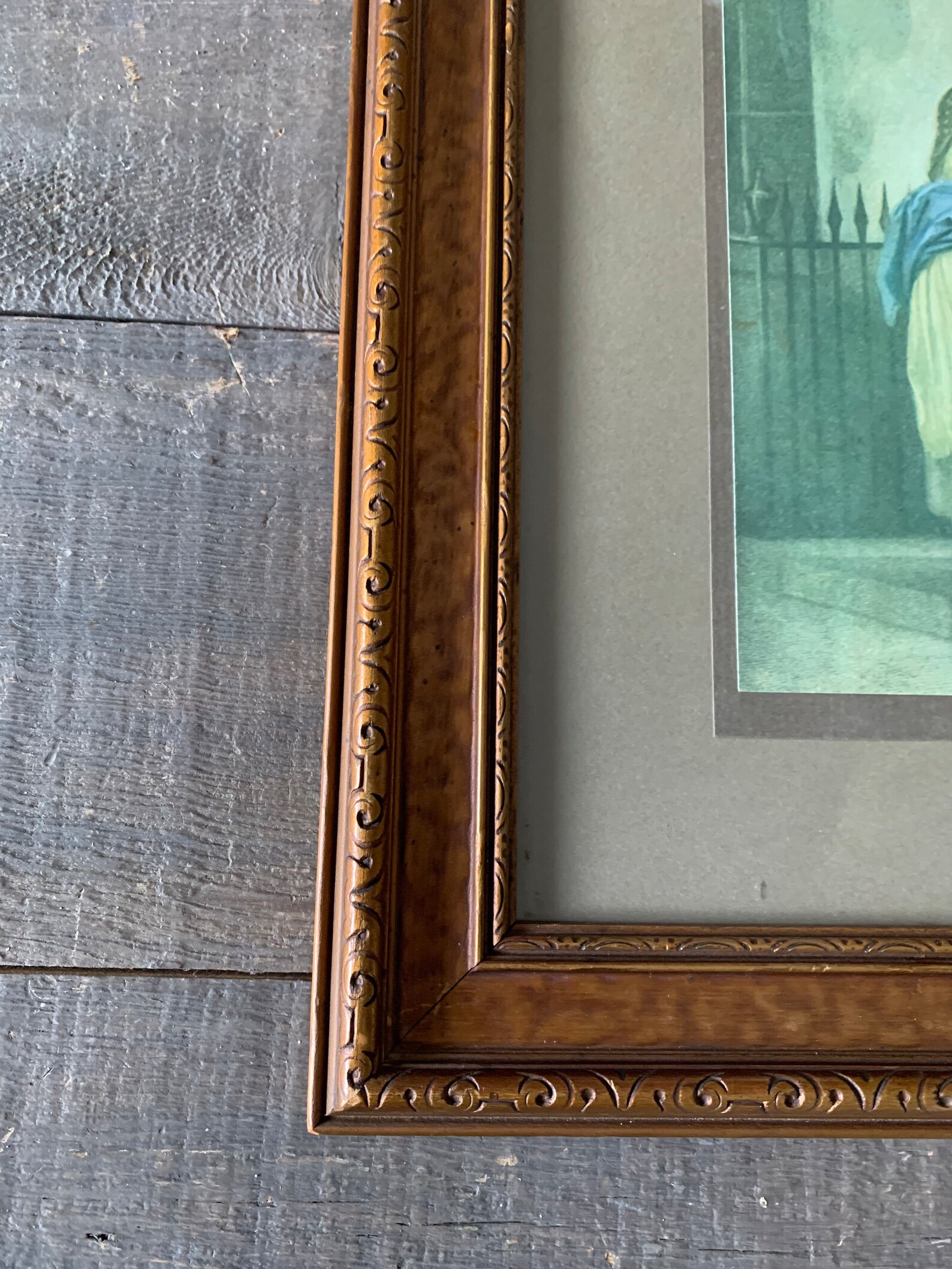 Vintage Picture, Farmhouse, Shabby Chic Frame, Cottage, Wood Frame ...