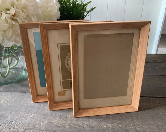 Vintage MCM Wood Photo Frame Desktop Photo Frame Wood Grain 5x7 - Etsy