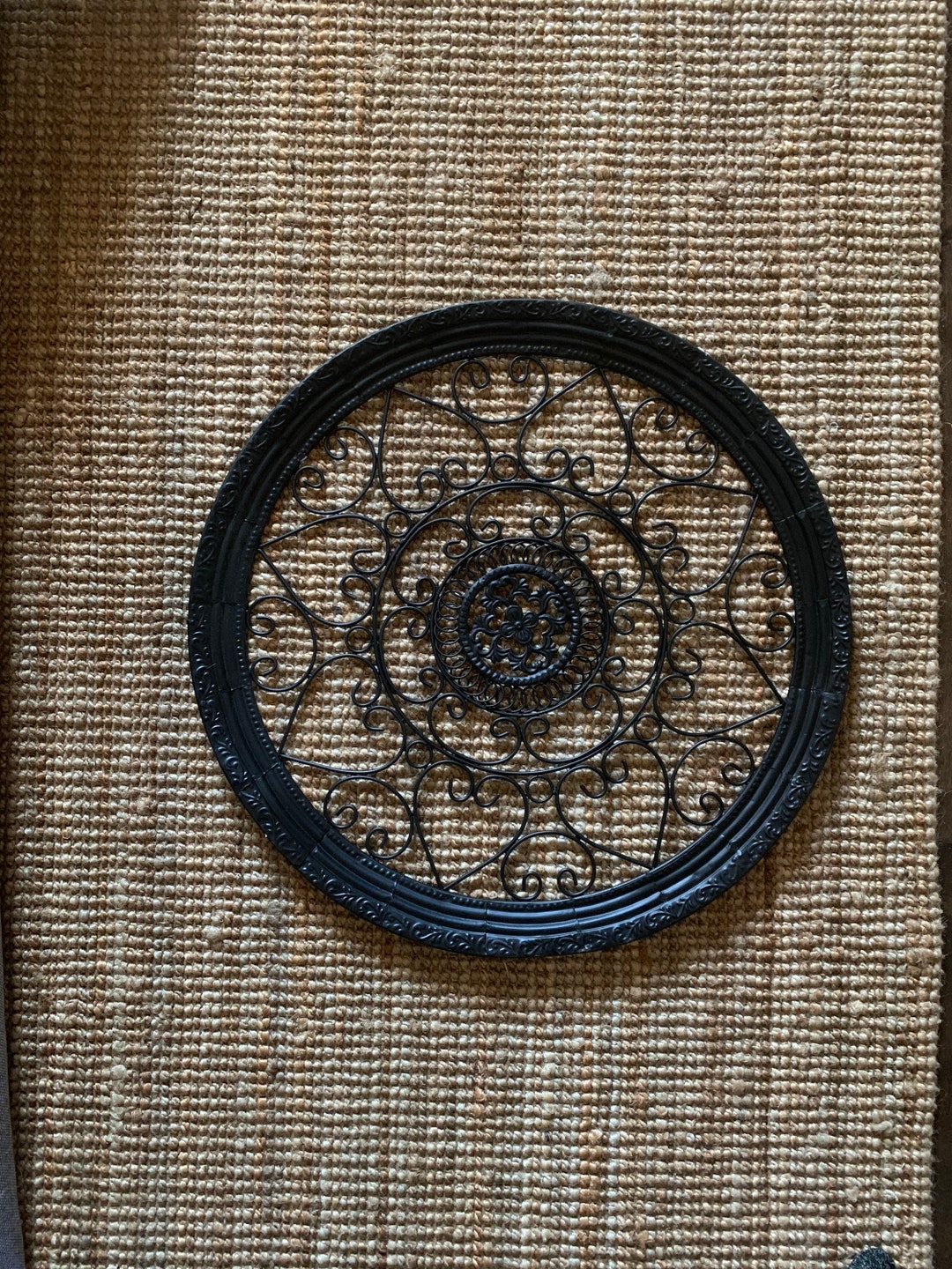 Large Round Metal Wall Decor Vintage - Etsy