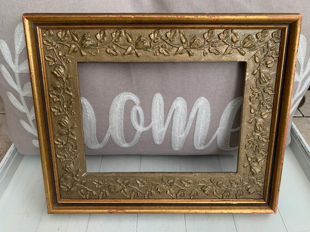 Vintage Gold Wood Frame, Farmhouse, Shabby Chic Frame, Antique Picture ...