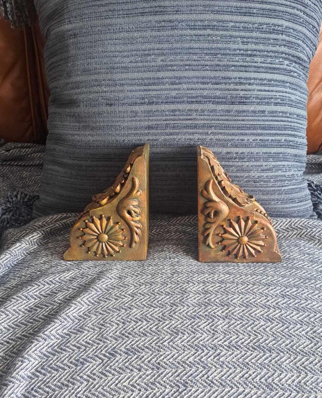 Vintage Ornate Book Ends, Floral Book Ends, Decorative Book Ends ...