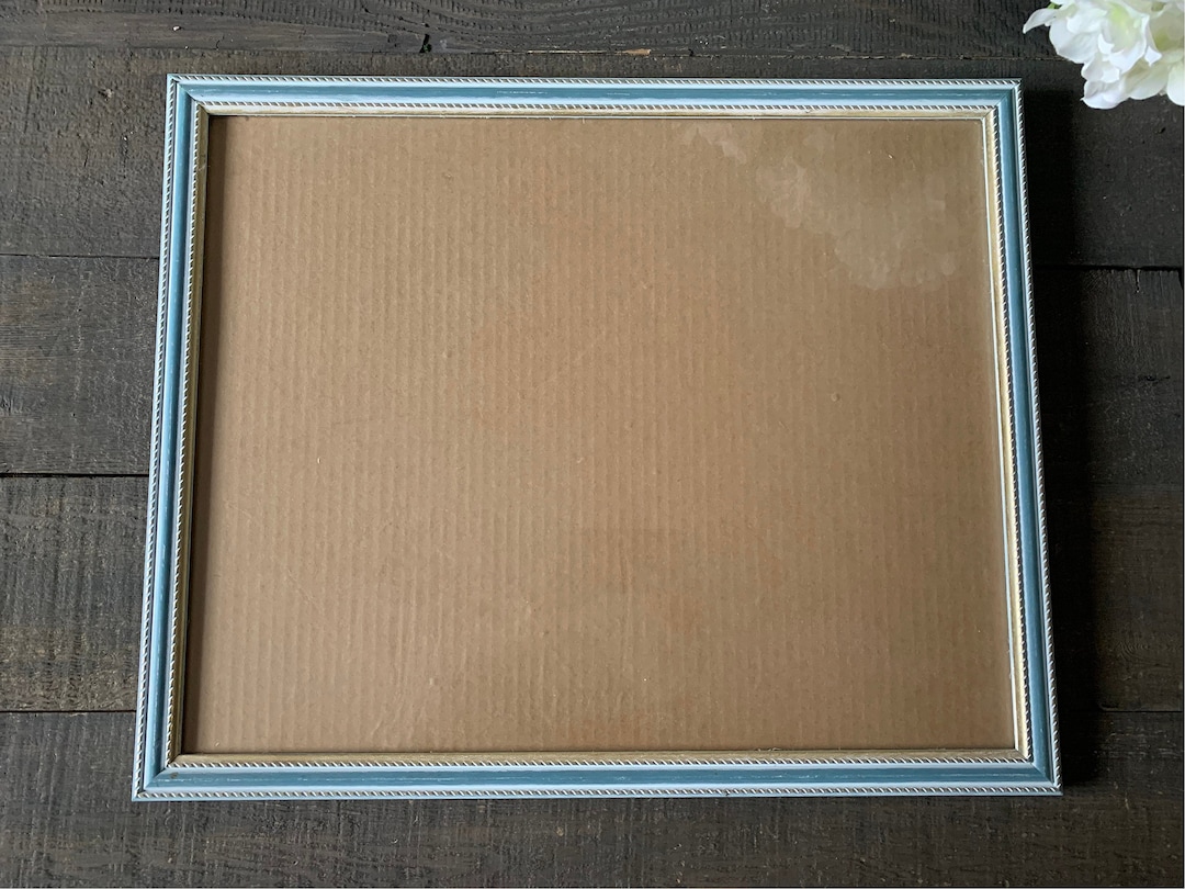Large Vintage Frame, Farmhouse, Shabby Chic Frame, Picture Frame, Blue ...