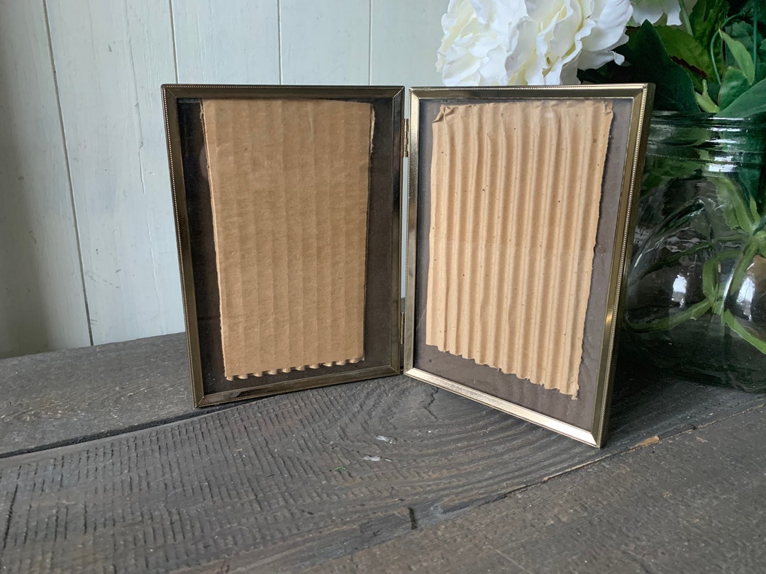 5 X 7 Double Frame Vintage Metal Folding Picture Frame Rectangle ...